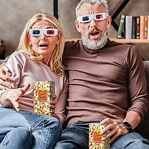 MT Products Large Popcorn Bags for Party - 4 oz. (Pack of 50) - Paper Popcorn Holders with Flat Bottom