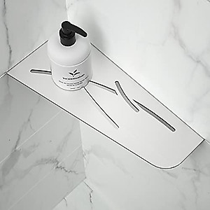 Bernkot Corner Shower Shelf 12" Brushed 304 Stainless Steel Quadrilateral Corner Shelf Recessed Bathroom Shower Shelf, No Drilling