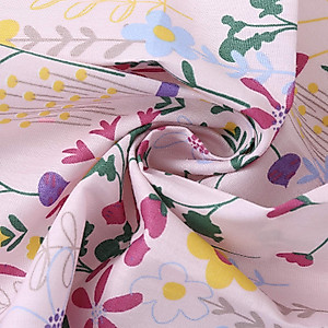 HOULIFE 4/8 PCS Women Cotton Floral Handkerchiefs 100% 60S Elegant Flower Print Hankies for Ladies Girls Wedding Party