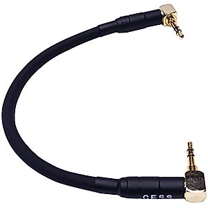 CNCESS CESS-068 Short Audiophile Audio Cable 3.5mm TRS Right Angle Male to Male, 6 Inches
