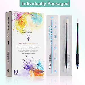 Charme Princesse 10 Pcs Disposable Microblading Pen 18 U-shaped Manual Eyebrow Pens Sterilized Blade Tools for Eyebrow