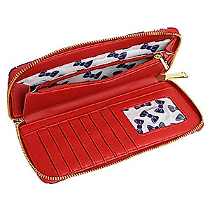 Loungefly Disney Mickey & Minnie Mouse Wallet Zip Around Clutch Faux Leather