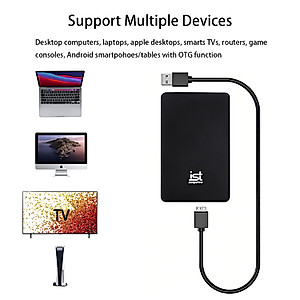 Ultra Slim 1TB Portable External Hard Drive, USB 3.0, Black, for Mac and PC Computer Desktop Workstation PC Laptop Playstation, Xbox One, PS4, PS5 (Black, 1TB)