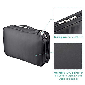 BYOOTIQUE Makeup Brush Bag Organizer Portable Multi Brush Holder Makeup Hand Bag Cosmetic Organizer Detachable Pouch Storage Case for Travel Home, Black