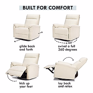 DaVinci Suzy Swivel Recliner in Vanilla, GREENGUARD Gold & CertiPUR-US® Certified