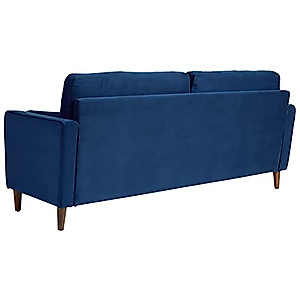 Signature Design by Ashley Darlow Modern Velvet Sofa with Bolster Pillows & USB Ports, Blue