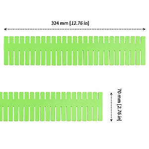 MANCHAP 56 PCS Adjustable Grid Drawer Organizer, DIY Drawer Divider, Plastic Drawer Separators for Kitchen Bedroom Office, Green