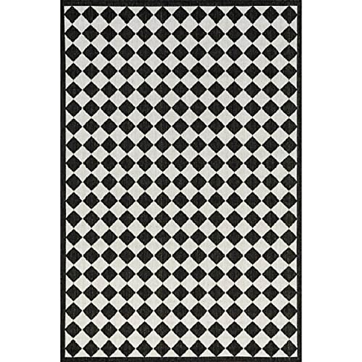 nuLOOM Valery Checkered Indoor/Outdoor Area Rug, 5' x 8', Black and White