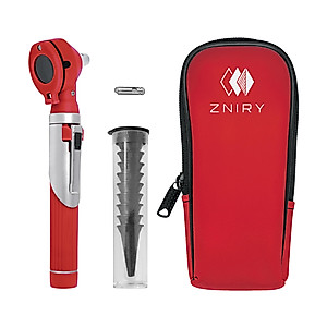 Zniry Fiber Optic Mini Otoscope - Ear Scope with Light, Ear Infection Detector (Red Color) Reguler