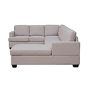 Merax Modern Large Upholstered U-Shape Sectional Sofa, Extra Wide Chaise Lounge Couch for Living Room, Beige