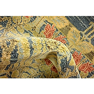 Unique Loom Edinburgh Collection Area Rug - Canmore (5' 1" x 8' Rectangle, Navy Blue/ Tan)