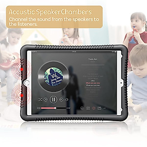 Fintie Case for iPad 9th / 8th / 7th Generation (2021/2020/2019) 10.2 Inch - [Honey Comb Series] Light Weight Anti Slip Kids Friendly Shock Proof Soft Silicone Protective Cover, Black