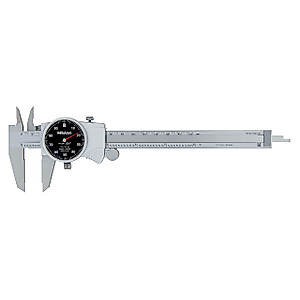 Mitutoyo 505-742-56J 0-6 Inch, 001 Inch Dial Caliper, 1 Inch/Revolution, Black Face