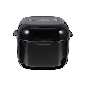Yardwe Denture Bath Case Cup Box Portable False Teeth Holder Storage Soak Container Orthodontic Retainer Case with Strainer Basket for Travel Cleaning Black