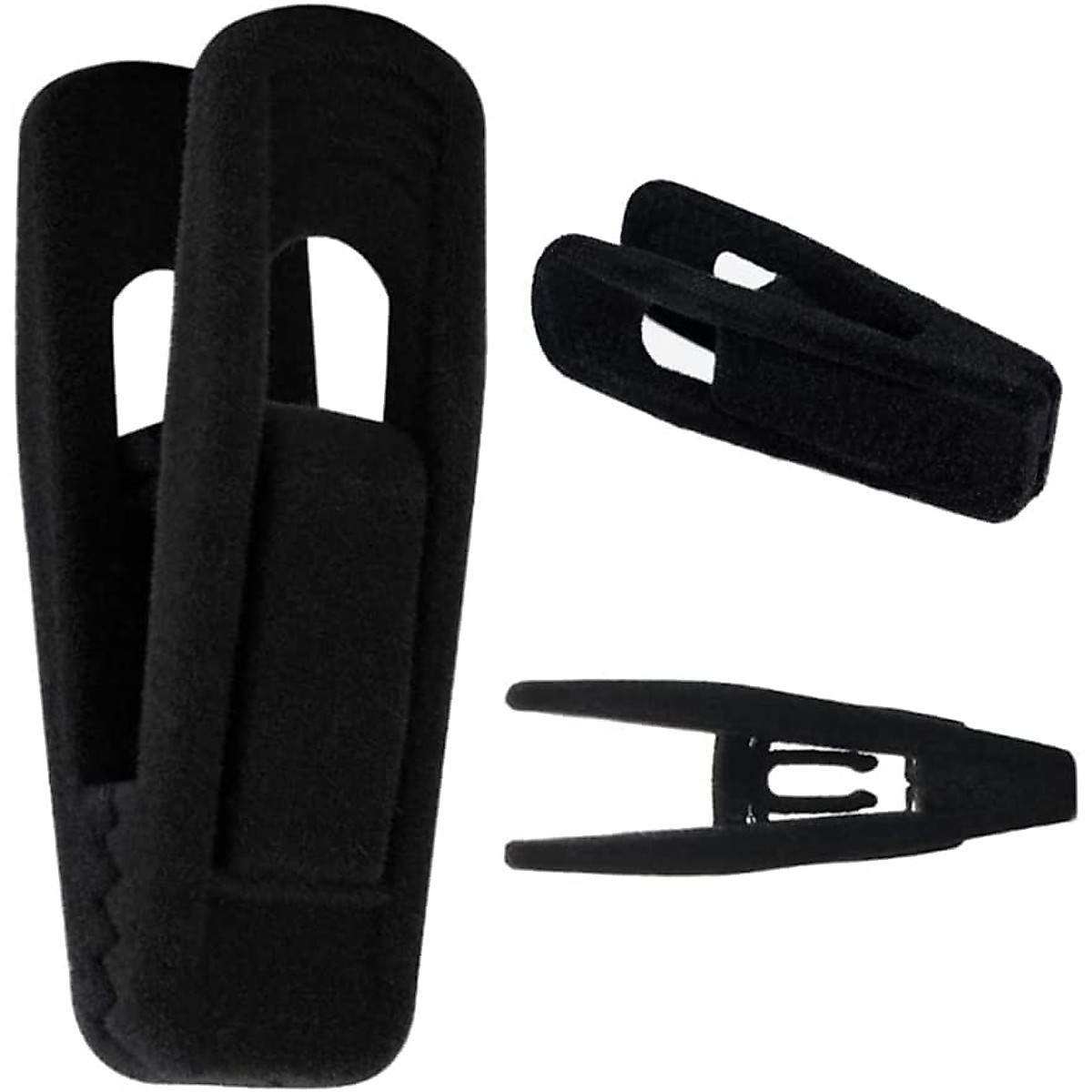 20Pcs Velvet Hangers Clips,Pants Hangers Clips, Strong Finger Flocked Clips Perfect for Use with Slim-line Clothes Velvet Hangers,Clothes Pins (Black, 20PCS)