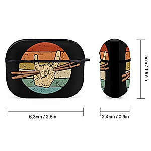 Drummers Drumsticks Hand Awesome Design Airpods Case Cover for Apple AirPods Pro Cute Airpod Case for Boys Girls Silicone Protective Skin Airpods Accessories with Keychain