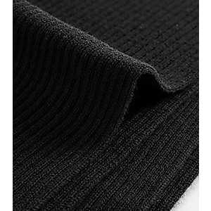 Lallier Cashmere Wool Scarf, Ultra Soft Classic Ribbed Solid Color Winter Scarf for Men and Women with Gift Box, Black