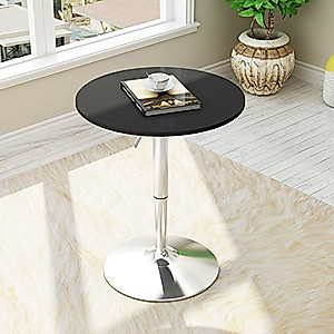 ARTETHYS YOURLITEAMZ Bar Table Set of 3 – Adjustable Round Table and 2 Swivel Pub Stools (Black Table and Red Chairs-1)