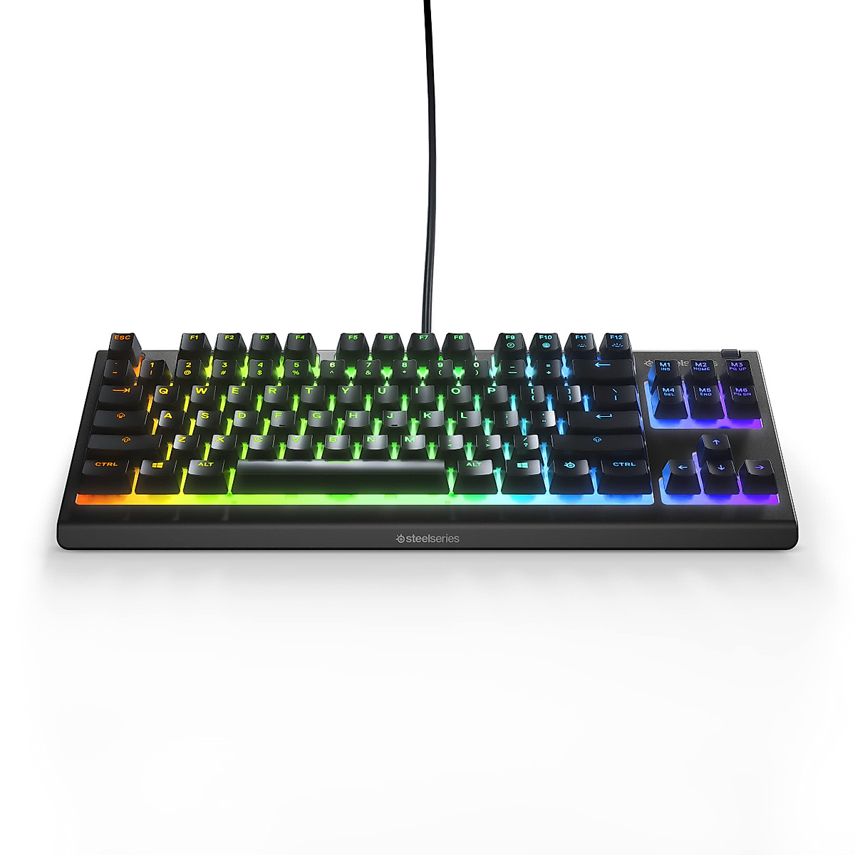 SteelSeries Apex 3 TKL RGB Gaming Keyboard – Tenkeyless Compact Form Factor - 8-Zone RGB Illumination – IP32 Water & Dust Resistant – Whisper Quiet Gaming Switch – Gaming Grade Anti-Ghosting (Renewed)