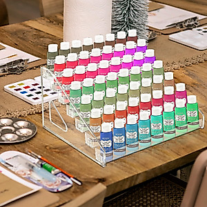 Vowcarol Clear Paint Organizer, Miniature Paint Holder 7 Layers Paint Storage Rack, Craft Paint Organizer Rack