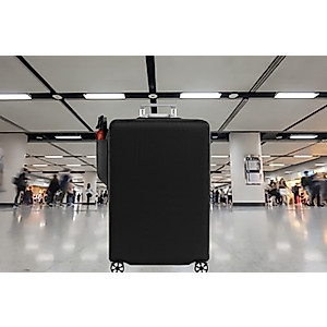 GANNEPIE Travel Luggage Cover Black Printed with Pocket Suitcase Cover Fits 26-28 Inch