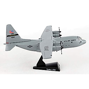 Daron Worldwide Trading Postage Stamp USAF C-130 1/200 Spare 617 Airplane Model, White