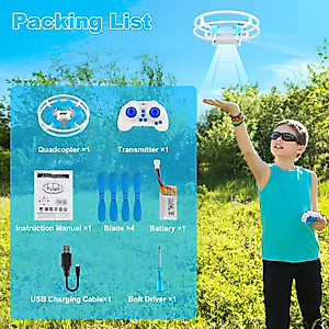 Mini Drone for Kids, 2.4Ghz Remote Control Drone, 360 ° Flips Auto Hovering Beginner UFO Drone, Headless Mode, One Key Return Small Quadcopter, Helicopter Drone Toy with LED Lights for Boys Girls Gift