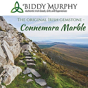 Biddy Murphy, Irish Connemara Marble Round Stud Earrings Sterling Silver for Women, Traditional Woven Celtic Knot, Made in Ireland by Artisan Jewelers