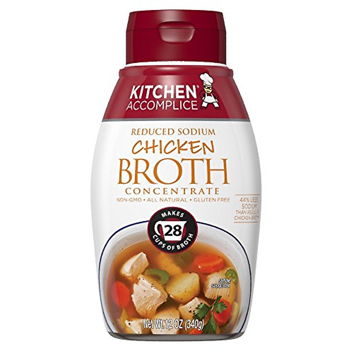 Kitchen Accomplice Reduced Sodium Chicken Broth Concentrate, 12 Ounce