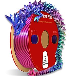 Reprapper Tri Color coextrusion pla Filament 1.75mm for 3D Printer, Multicolor Like Dual Color Rainbow PLA, 2.2lbs (1kg), Silk PLA Green/Blue/Rose Red