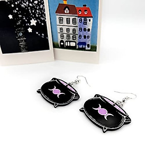 Witch Earrings for Men/Women - Cauldron Earrings for Girls - Girls Halloween Earrings - Creepy Spooky Festive Earrings (The Cauldron)