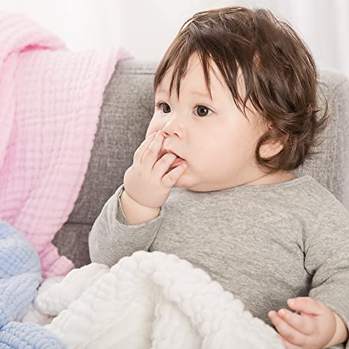 L'Ange Baby-Bath Towel-9 Layer, 28 x 47 Inches, Pink, Cotton Muslin Nap Time Blanket for Toddlers, Kids & Home, Soft, Ultra Absorbent, Suitable for Delicate Skin, Medical Grade Packaging