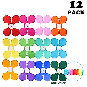 12 Pack Colorful Four Leaf Clover Paper Flowers Garland Decorations Reusable Party Streamers Hanging Garland Tissue Flower Hanging Oranment for Birthday Wedding Baby Shower Party Home Decor