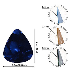 Augshy Guitar Picks, 150 Pack Premium Celluloid Guitar Pick Variety Pack Thin, Medium & Heavy Gauges for Acoustic Guitar, Electric Guitar, Bass(0.46 0.71 0.96 mm)