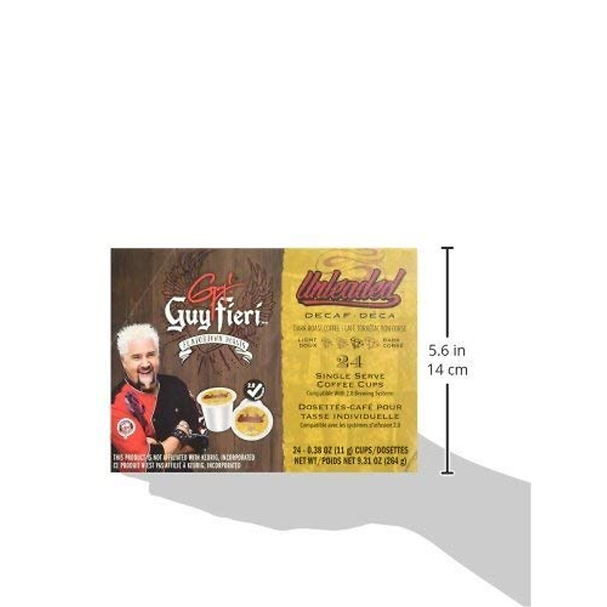 Guy Fieri Flavortown Roasts Decaffeinated Coffee Pods, Unleaded Medium Roast Decaf Coffee, Single Serve Cups for Keurig K Cup Brewers,24 Count(Pack of 1)