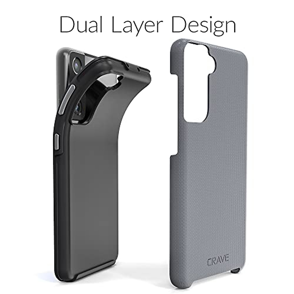 Crave Dual Guard for Galaxy S21 Case, Shockproof Protection Dual Layer Case for Samsung Galaxy S21, S21 5G (6.2 inch) - Slate