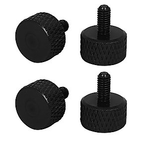 uxcell® Computer PC Graphics Card M3x6mm Aluminum Alloy Knurled Thumb Screws Black 4pcs