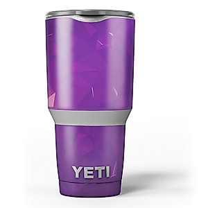 Design Skinz Dark Purple Geometric V15 - Skin Decal Vinyl Wrap Kit Compatible with The Yeti Rambler Cooler Tumbler Cups