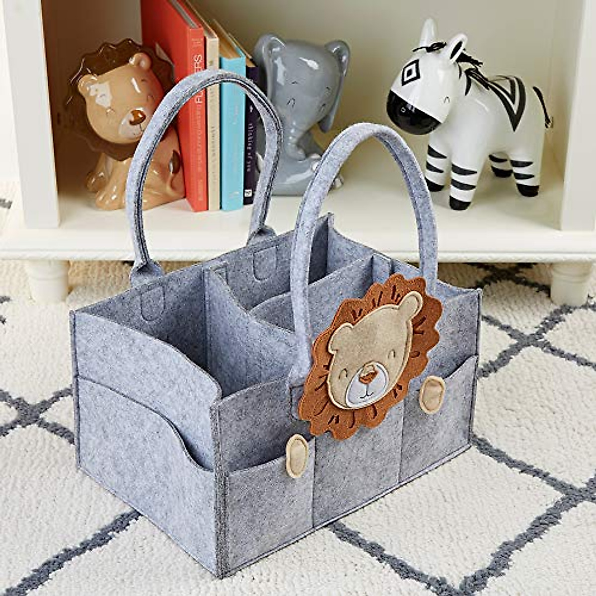 Baby Aspen Lion Diaper Caddy Changing Table Organizer, Orange, One Size