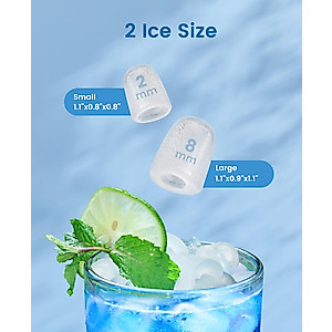COWSAR Ice Makers Countertop, 26.5lbs/24H, 9 Bullet Ice Cubes in 6 Mins, Self-Cleaning Ice Makers with Basket and Scoop, 2 Sizes of Bullet Ice, Ideal for Home/Kitchen/Party/Camping, Black