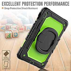 Tablet PC Case Heavy Duty Shockproof TPU Case Compatible with Samsung Galaxy Tab S7 11 inch T870/T875 (2020)/Tab S8 X700/X706 (2022) Kids Case,360 Degree Rotating Handle Stand Bracket W Screen Protect