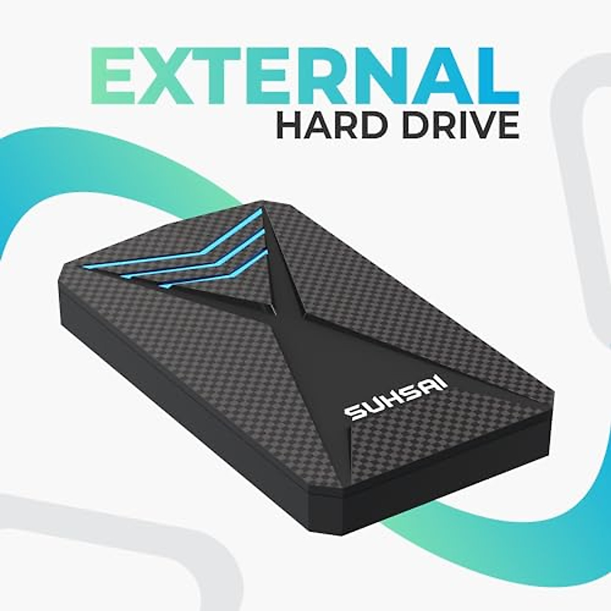 SUHSAI 320GB Portable External Hard Drive, USB 3.0, Compatible with Windows, Mac, Xbox Series X, PS4, PS5