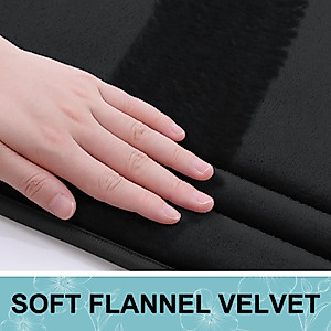 Grandaily Memory Foam Bath Mat Rug 24x16, Ultra Soft, Non-Slip and Absorbent Bathroom Rugs, Machine Wash Dry, Comfortable Bath Carpet for Bathroom Floor, Tub and Shower, Black