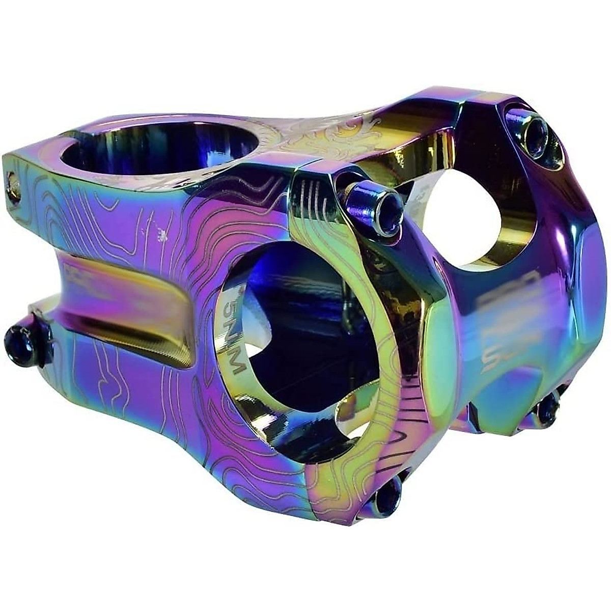 ZECHAO Mountain Bike Stem,Alloy 31.8 * 45mm CNC 0 Degree Short Bike Stem XC AM Mountain Road Bike Handlebar Stem Bike Parts Bike Stem (Color : Rainbow, Size : 31.8 * 45mm)