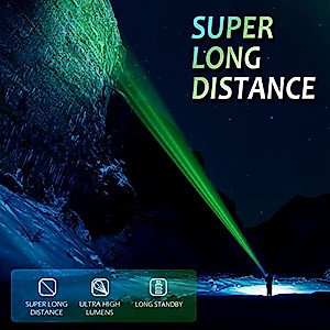 6000ft Rechargeable Flashlight with 3000 Lumens Led, High-Power LED Flash Light with 4 Modes, Pocket-Sized Handheld Flashlight for Camping,Emergency