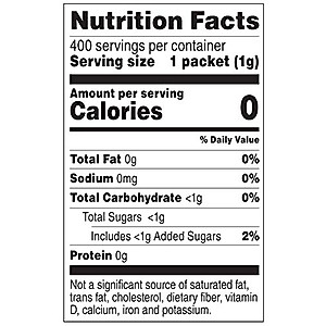 Amazon Brand - Happy Belly Zero Calorie Yellow Sucralose Sweetener Powder, 400 Packets, 14.1 ounce (Pack of 1)