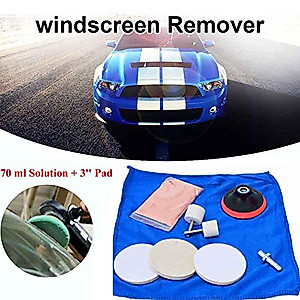 UXELY Car Glass Polishing Kit, Scratch Remover Car Polish Pad Cerium Oxide Powder, Car Headlight Hand Polishing Pad Set for Waxing, Polishing, Paint Cleaning