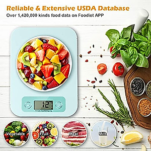 URAMAZ Smart Food Scales for Kitchen - Digital Food Scale Grams and Ounces with Nutritional Calculator Analysis App, Food Macro Scales for Weight Loss, Cooking, Calories Counting, Meal Prep