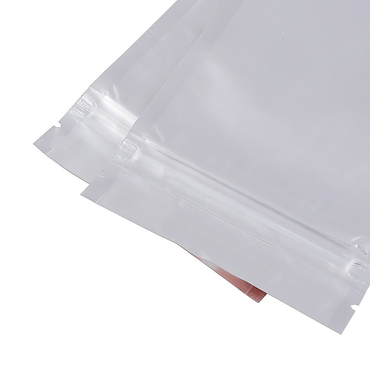 Clear Window Flat Colored Metallic Foil Zipper Seal Bag (100 Pack) (Silver, Flat | 1.5oz)