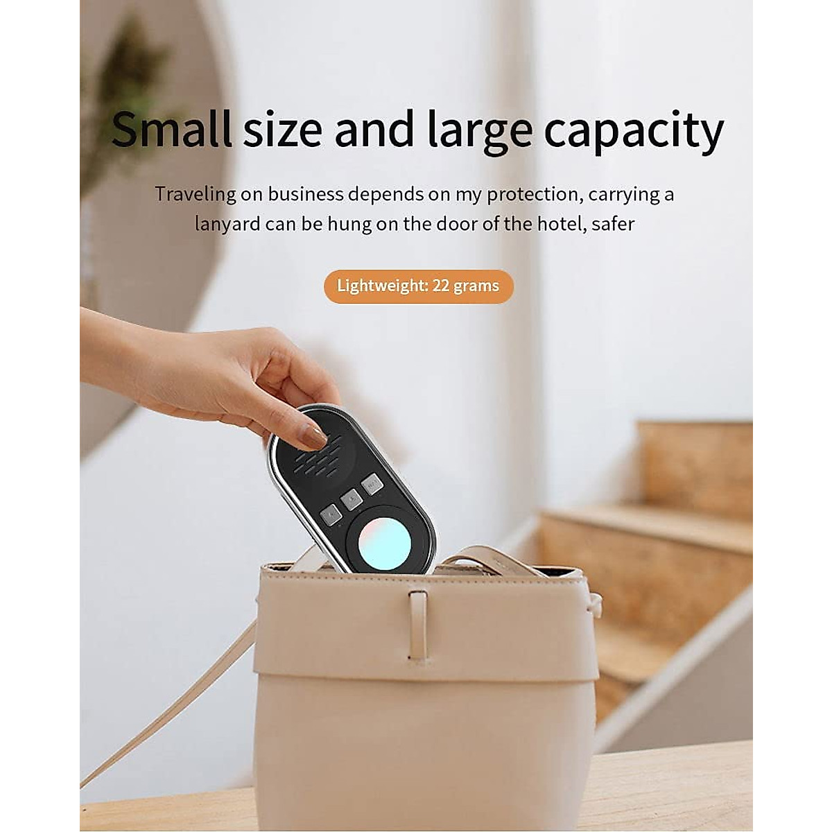 OLYAXEN Anti Hidden Camera Detector Spy Camera Finder Personal Emergency Safe Sound Alarm with Mini LED Flashlight Pocket Sized Camera Finder Locates Hidden Camera Quickly and Instantly